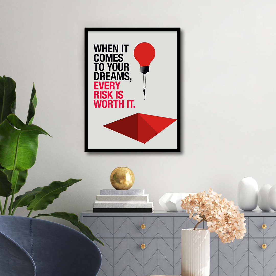 Motivational Quote Canvas Frame | Wall Art — Portray | Improve Your Space