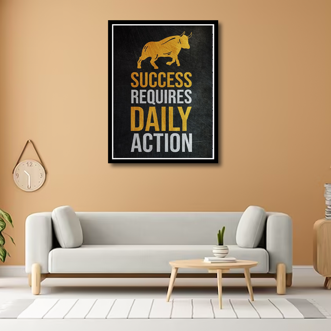 Success Requires Daily Action Motivational | Wall Art — Portray ...
