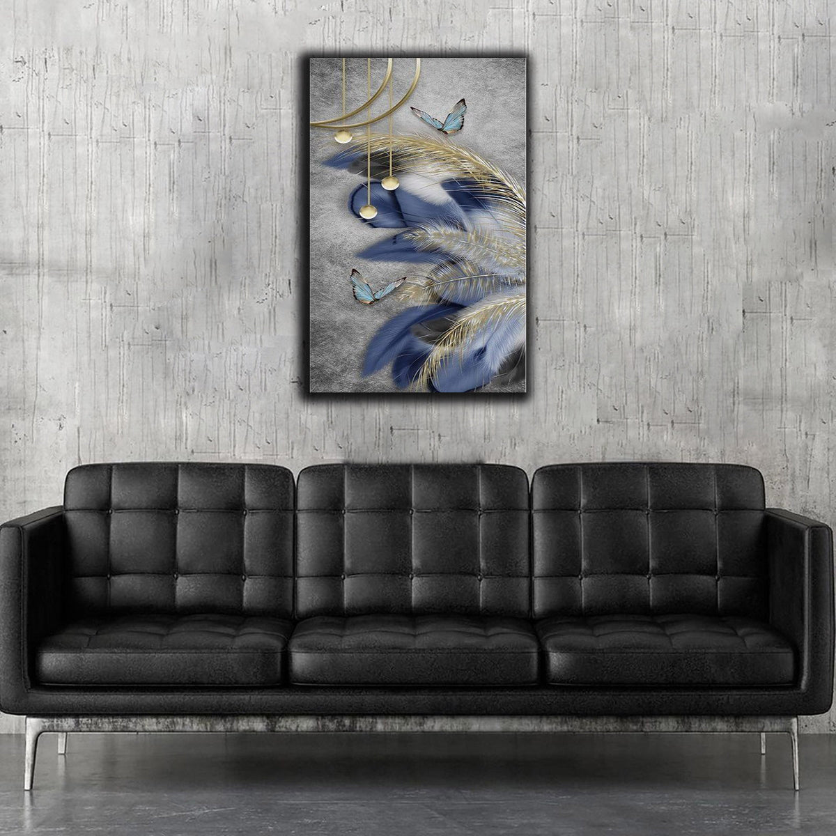 Modern Nordic Art Feather Canvas | Wall Art — Portray | Improve Your Space